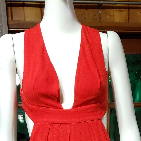 Dresses | Renamed Halter Open Back Dress Red Small | Poshmark
